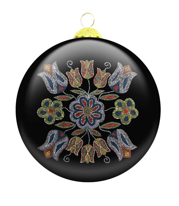 "Silver Threads" Glass Ornament by Métis Artist, Deb Malcolm - pre ...
