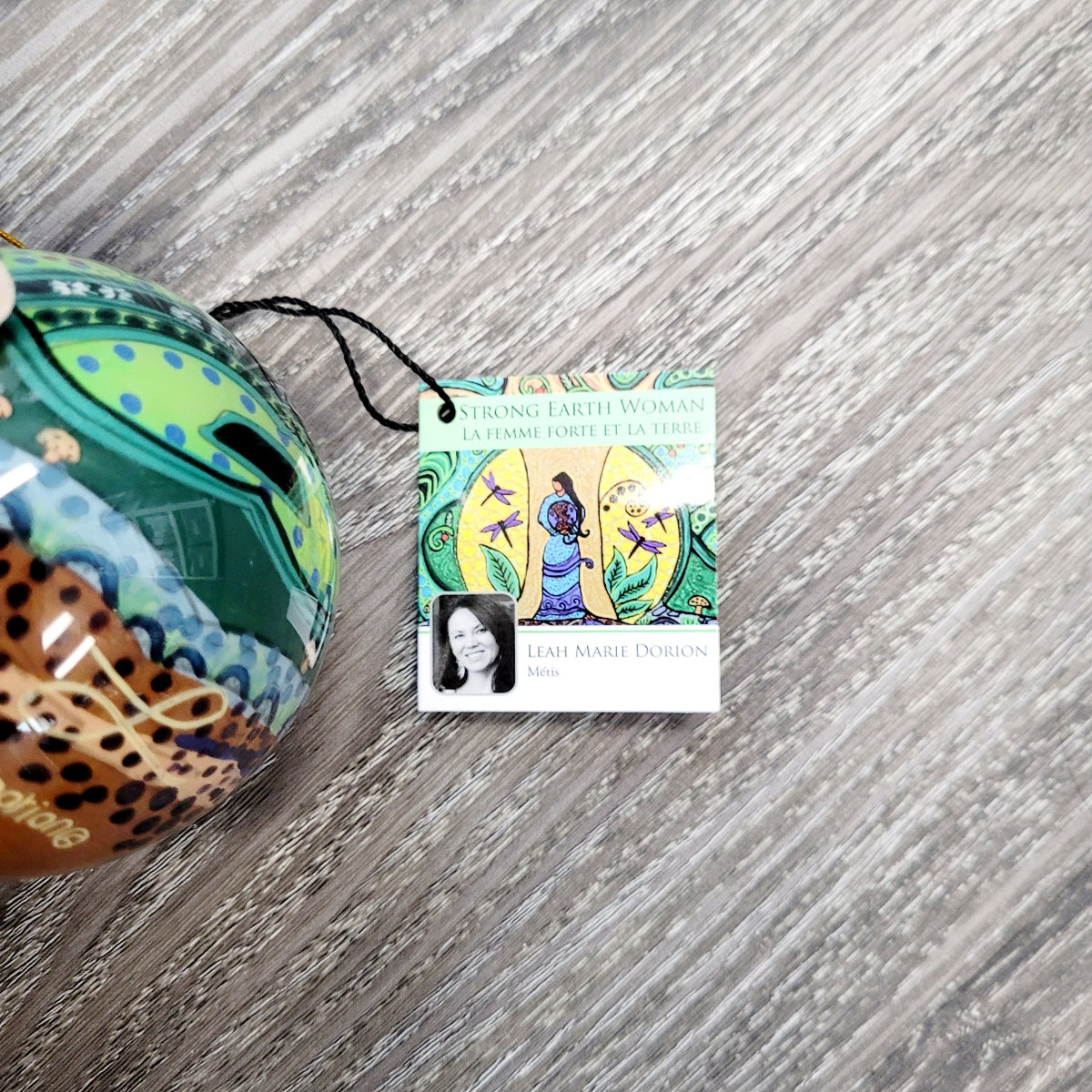 "Strong Earth Woman" Glass Ornament artwork by Métis Artist Leah Dorion ...
