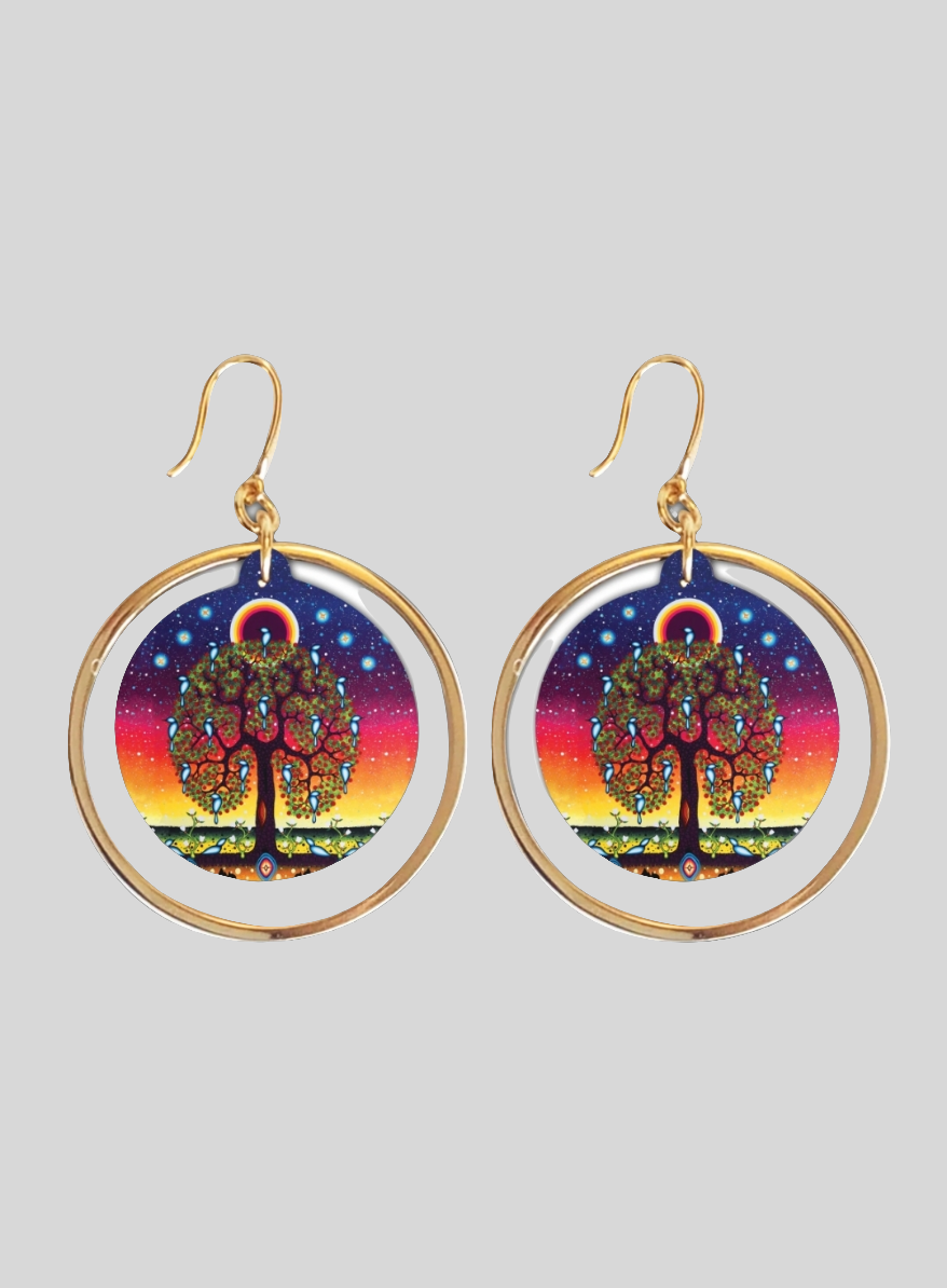 "Tree of Life" vegan earrings, artwork by Native artist, James Jacko ...