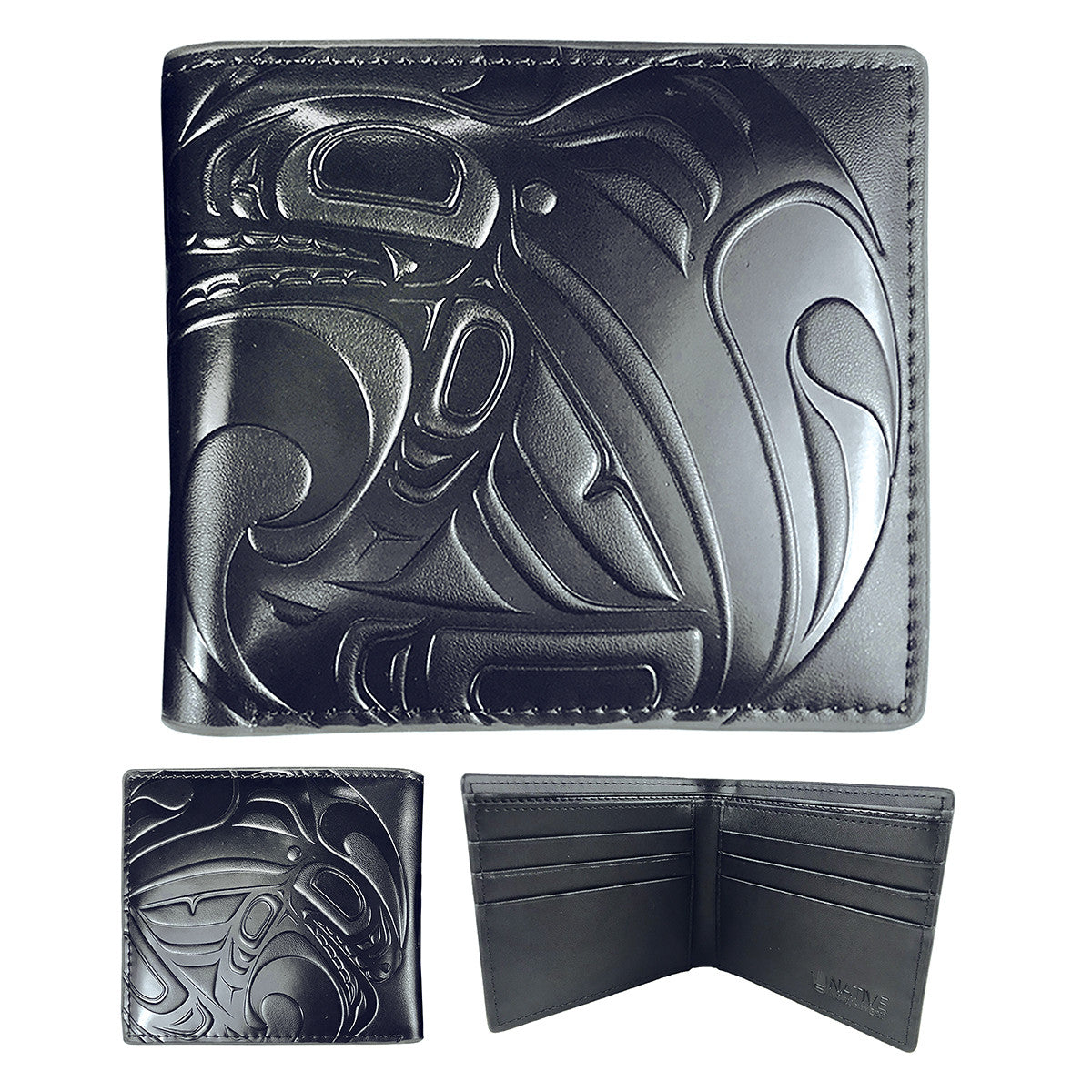 "Killer Whale" Leather Embossed Wallet with artwork by Gitxsan Artist ...