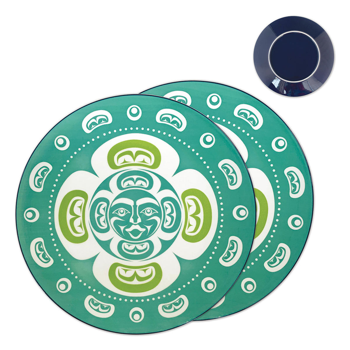 "Moon" Set of two 10.5" Dinner Plates, design by Salish Native Artist ...