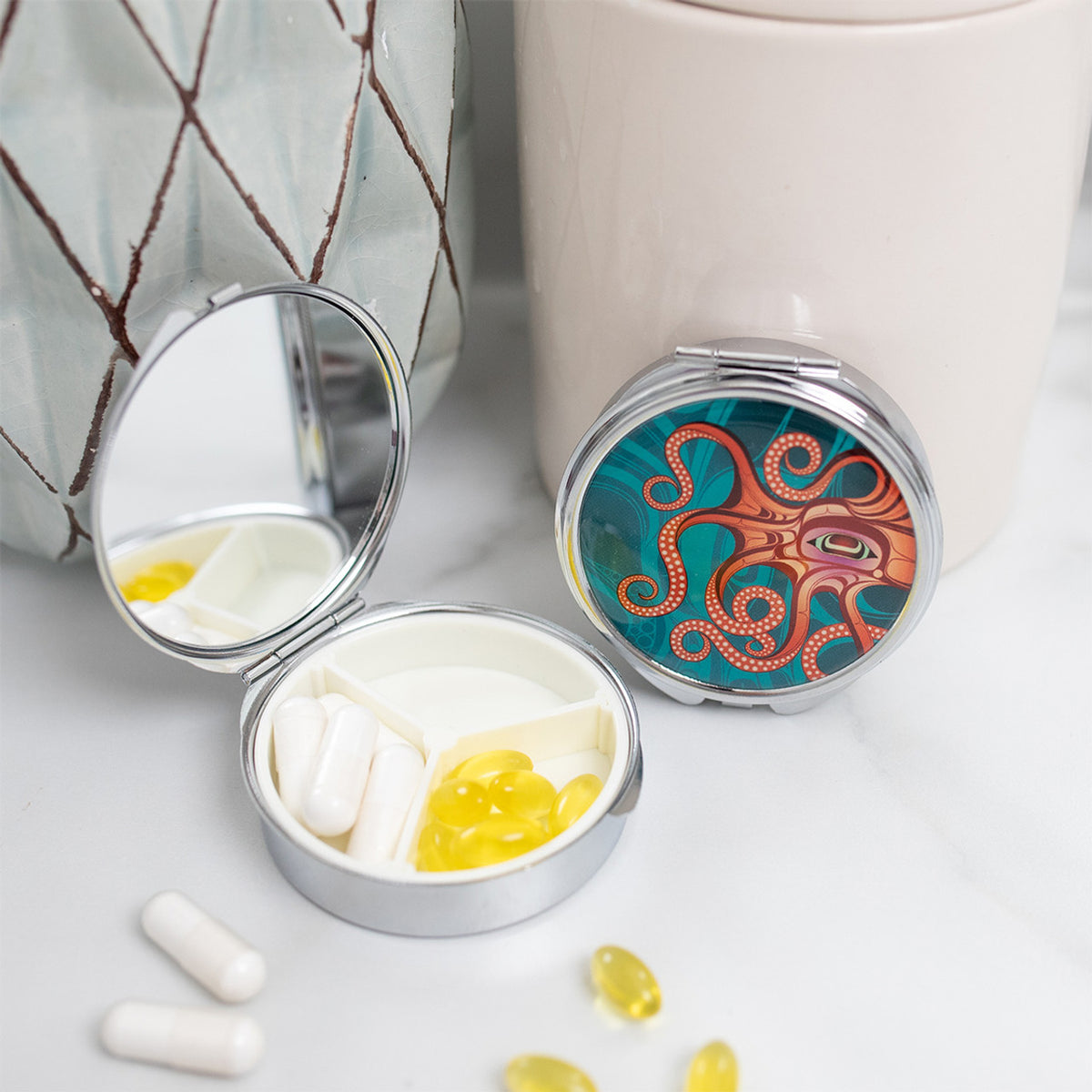 "Octopus (Nu)" Pill Case by Haida Artist, Ernest Swanson | North of ...