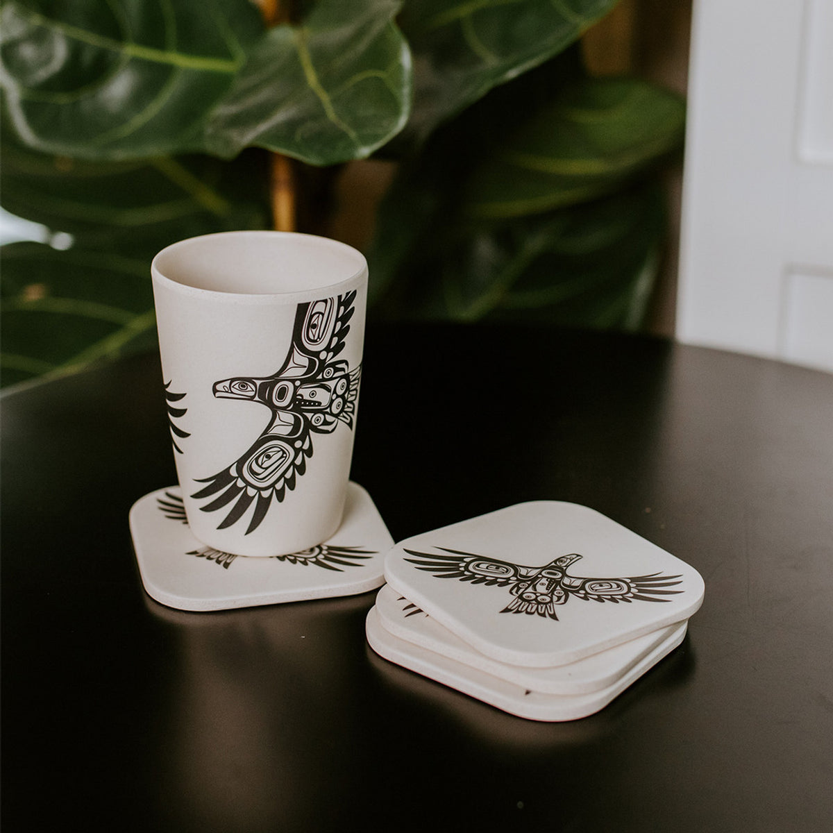 "Soaring Eagle" Bamboo Cup, design by Haida artist Corey Bulpitt ...