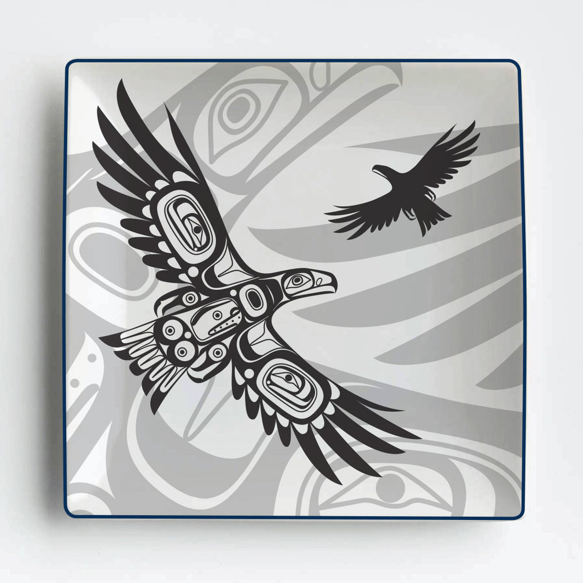 "Soaring Eagle" 10" square serving dish, by Haida artist Corey Bulpitt ...
