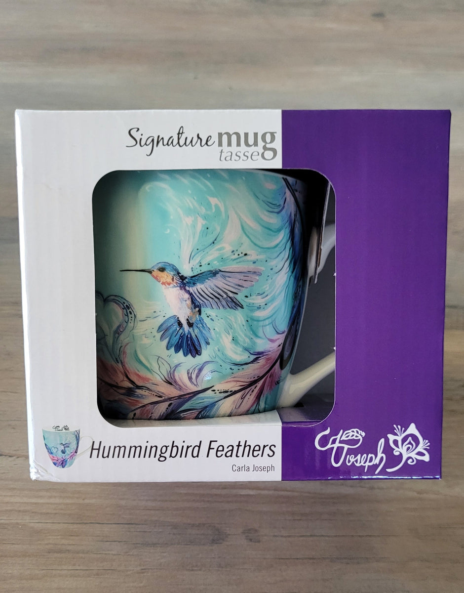 "Hummingbird Feathers" Mug by Métis artist, Carla Joseph | North of ...