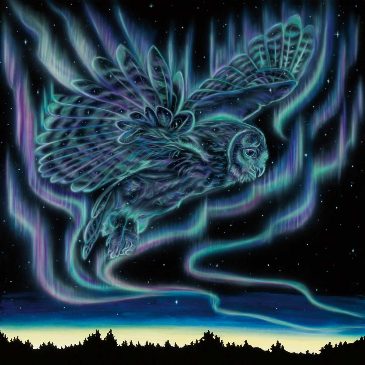 "Sky Dance - Owl" Art Card, Artwork by Metis Artist Amy Keller-Rempp ...